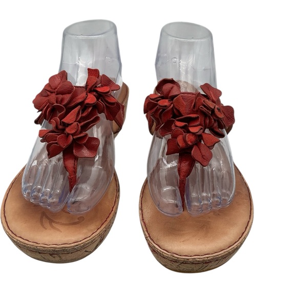 Born | Shoes | Born Elegant Red Floral Womens Sandals Size | Poshmark